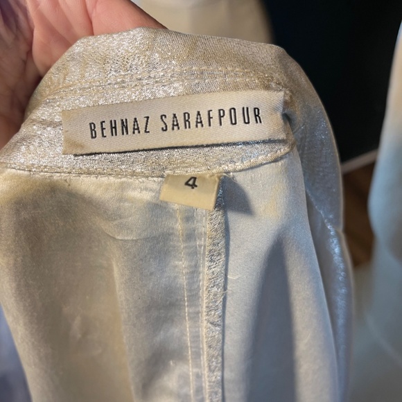 Behnaz Sarafpour | Jackets & Coats | Behnaz Sarafpour Metallic Silver ...